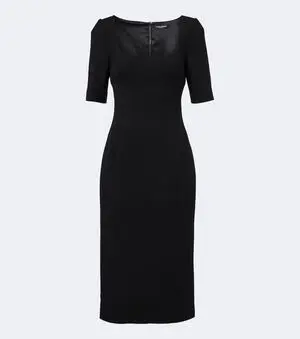 Dolce & Gabbana Virgin Wool Crêpe Midi Dress