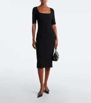 Dolce & Gabbana Virgin Wool Crêpe Midi Dress