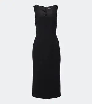 Dolce & Gabbana Virgin Wool Crêpe Midi Dress - Black