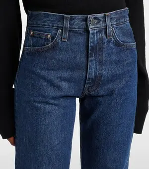 TOTEME Twisted Seam Mid-rise Straight Jeans In Worn