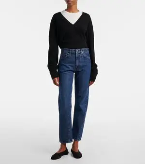 TOTEME Twisted Seam Mid-rise Straight Jeans In Worn