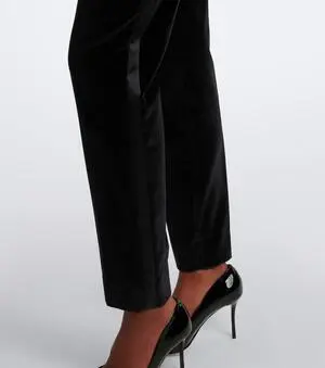 Dolce & Gabbana Cotton And Silk-blend Velvet Slim Pants