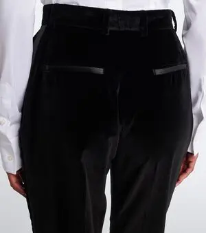 Dolce & Gabbana Cotton And Silk-blend Velvet Slim Pants