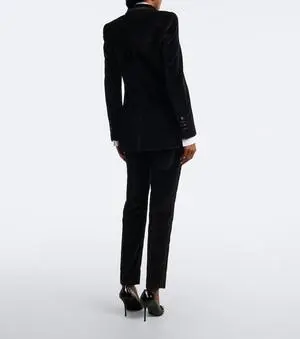 Dolce & Gabbana Cotton And Silk-blend Velvet Slim Pants