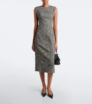 Dolce & Gabbana Wool And Silk-blend Tweed Midi Dress