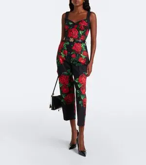 Dolce & Gabbana Floral Cropped Cotton Pants