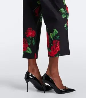 Dolce & Gabbana Floral Cropped Cotton Pants
