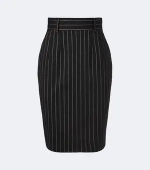 Dolce & Gabbana Pinstriped Wool Pencil Skirt
