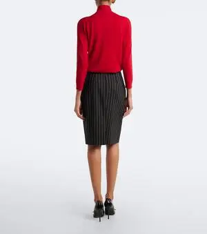 Dolce & Gabbana Pinstriped Wool Pencil Skirt