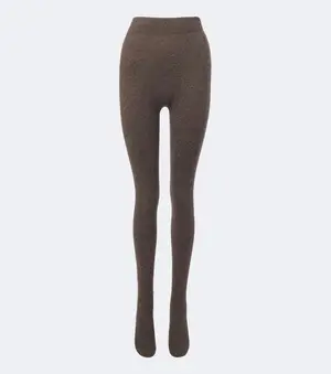 Nour Hammour Whit Cashmere And Wool Tights Brown