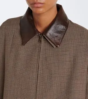 Prada Houndstooth Virgin Wool Blouson Jacket