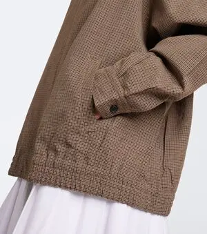Prada Houndstooth Virgin Wool Blouson Jacket