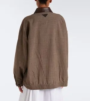 Prada Houndstooth Virgin Wool Blouson Jacket