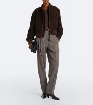 ARMA Elysia Suede Bomber Jacket - Brown