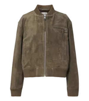 ARMA Elysia Suede Bomber Jacket - Green