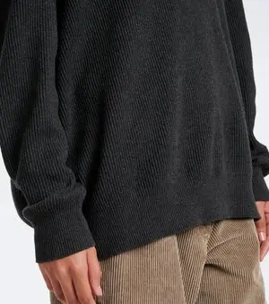 THE ROW V-neck Cotton Cashmere Sweater