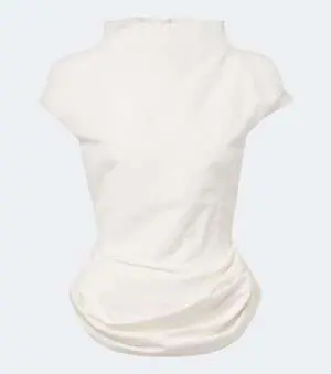 Magda Butrym Draped Cotton And Silk Top