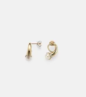 Mateo 14kt Earrings With Diamonds And Pearls