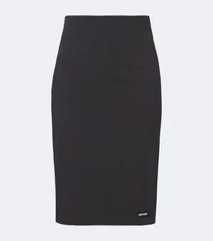 Miu Miu Cotton-blend Poplin Pencil Skirt - Black