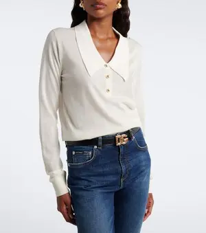 Dolce & Gabbana Embellished Cashmere-blend Polo Sweater