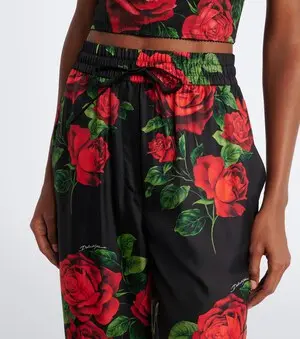 Dolce & Gabbana Floral Silk Wide-leg Palazzo Pants