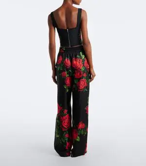 Dolce & Gabbana Floral Silk Wide-leg Palazzo Pants