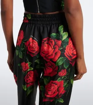 Dolce & Gabbana Floral Silk Wide-leg Palazzo Pants
