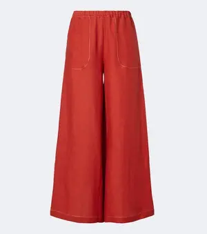 ERES Blouissant Linen Wide-leg Pants - Orange