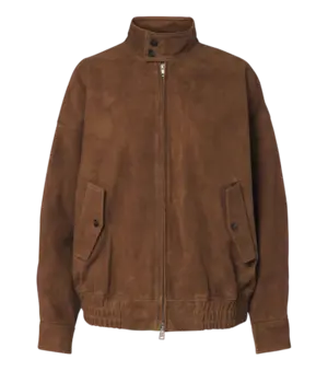 AGOLDE Blair Suede Blouson Jacket - Brown