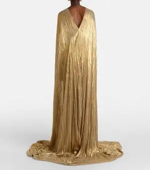MARMAR HALIM Pleated Caped Bustier Gown
