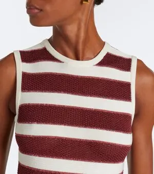 ERES Régulière Striped Cotton-blend Midi Dress