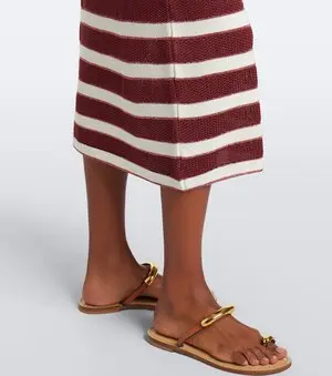 ERES Régulière Striped Cotton-blend Midi Dress