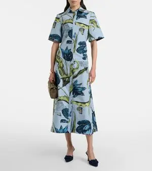 Erdem Floral Cotton Midi Dress