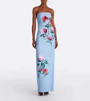 Carolina Herrera Embellished Floral-appliqué Bustier Gown
