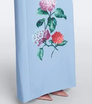 Carolina Herrera Embellished Floral-appliqué Bustier Gown