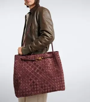 Bottega Veneta Andiamo Large Suede Tote Bag - Burgundy