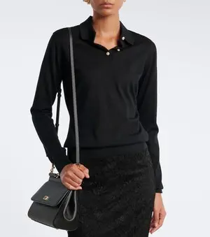 Dolce & Gabbana Embellished Cashmere Polo Sweater