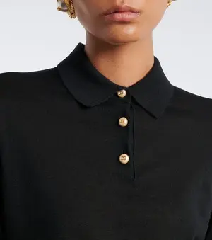 Dolce & Gabbana Embellished Cashmere Polo Sweater