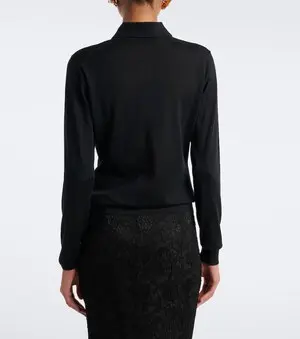 Dolce & Gabbana Embellished Cashmere Polo Sweater