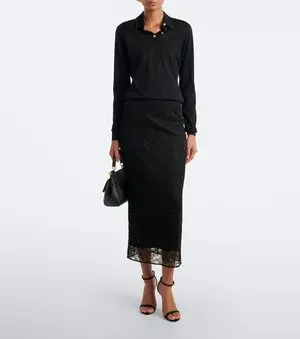 Dolce & Gabbana Embellished Cashmere Polo Sweater