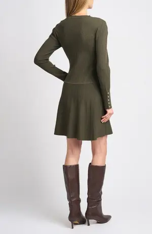 Ted Baker London Karla Button Cuff Minidress - Midnight Olive