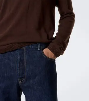 THE ROW Ripley Cashmere Polo Sweater - Brown
