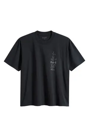 ALLSAINTS Ignis Graphic Organic Cotton T-shirt - Washed Black