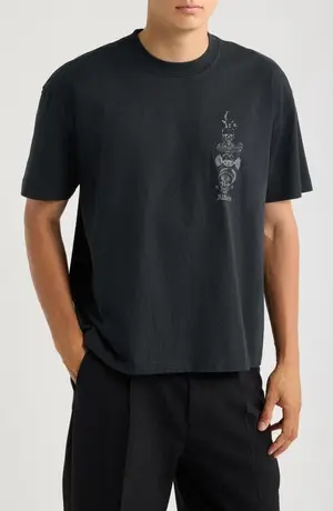 ALLSAINTS Ignis Graphic Organic Cotton T-shirt - Washed Black