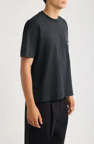 ALLSAINTS Ignis Graphic Organic Cotton T-shirt - Washed Black