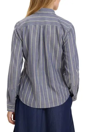 NZ BY NIC AND ZOE Dobby Striped Button Front Shirt