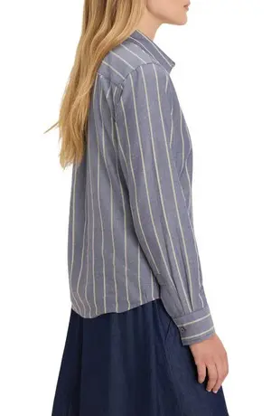 NZ BY NIC AND ZOE Dobby Striped Button Front Shirt