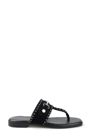 ARTISAN CRAFTED BY ZIGI Lynwood Leather Flip Flop Sandal - Black Suede