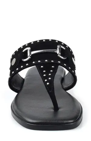 ARTISAN CRAFTED BY ZIGI Lynwood Leather Flip Flop Sandal - Black Suede
