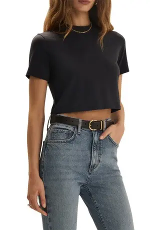 FAVORITE DAUGHTER The Laura Crop T-shirt - Navy